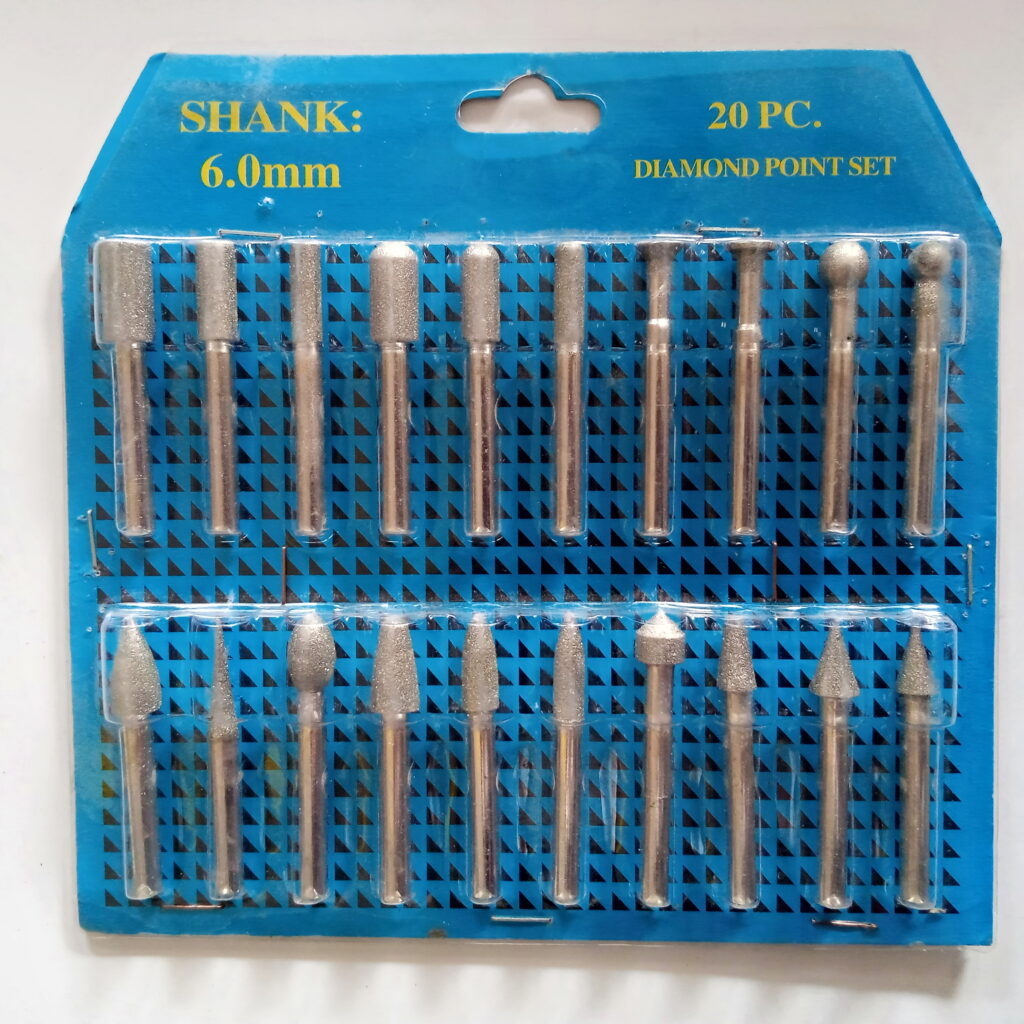 Diamond Point Set Shank 6.0mm Rotary Bit set 20pcs - OPERA TOOLS