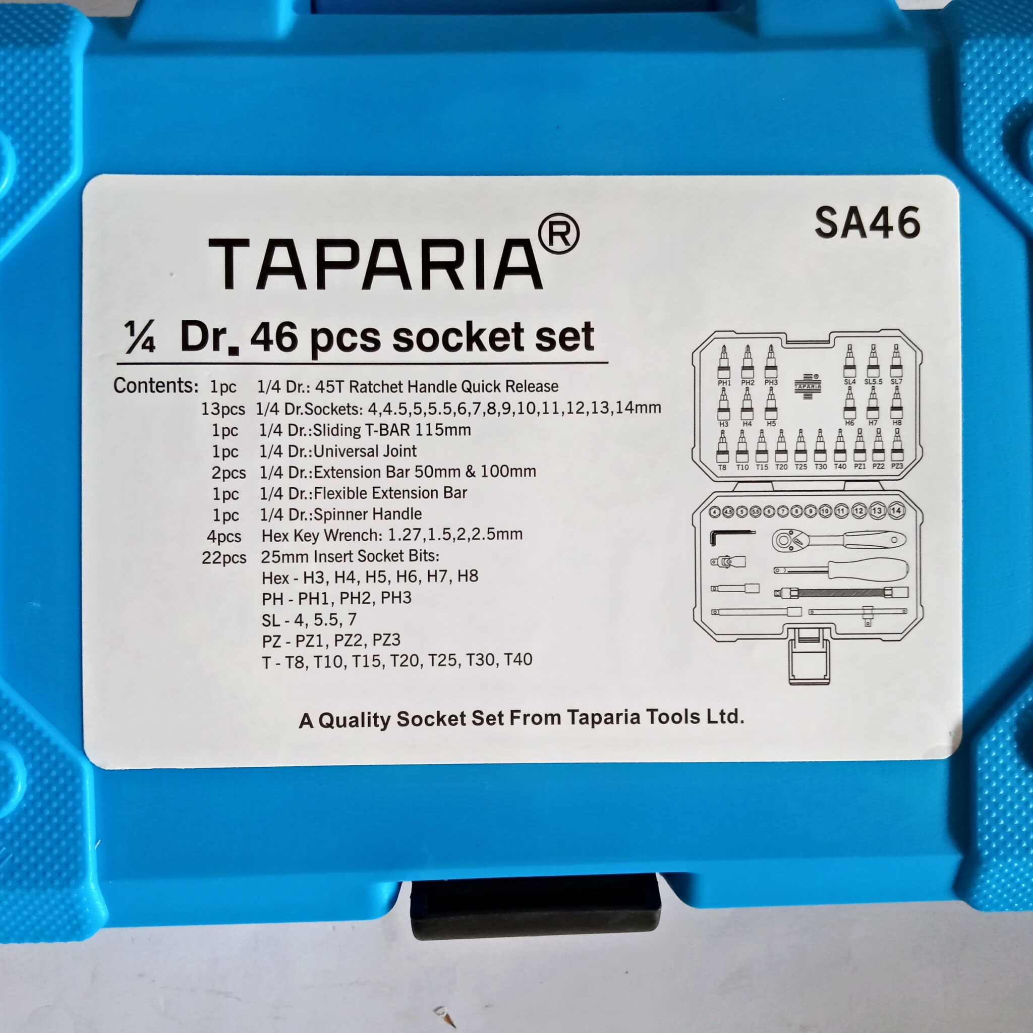 TAPARIA SA46 Socket Set (Pack of 46 PCS) - OPERA TOOLS