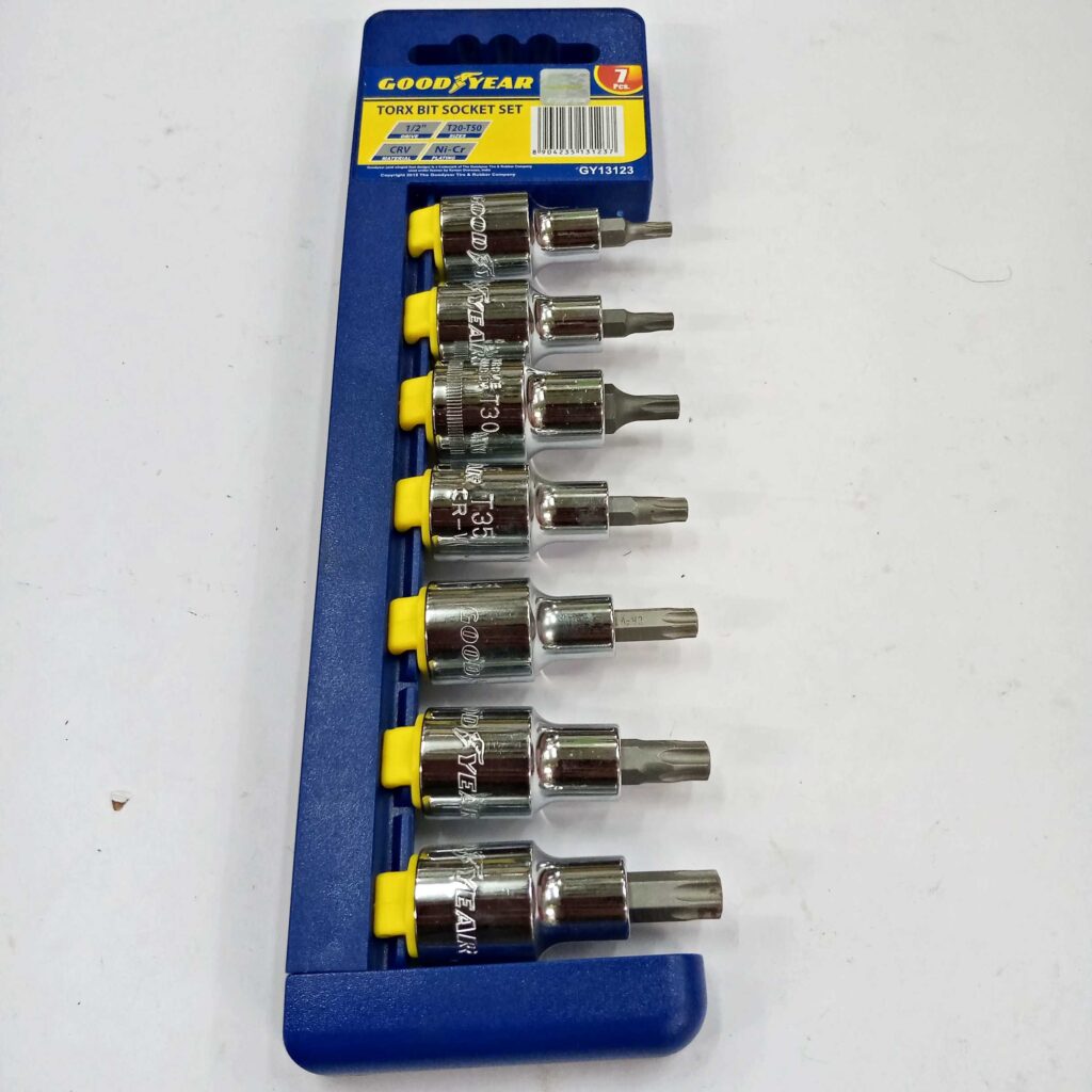 GOODYEAR 1/2" Square Drive Torx/Star Bit Socket Set 7 Pcs - OPERA TOOLS