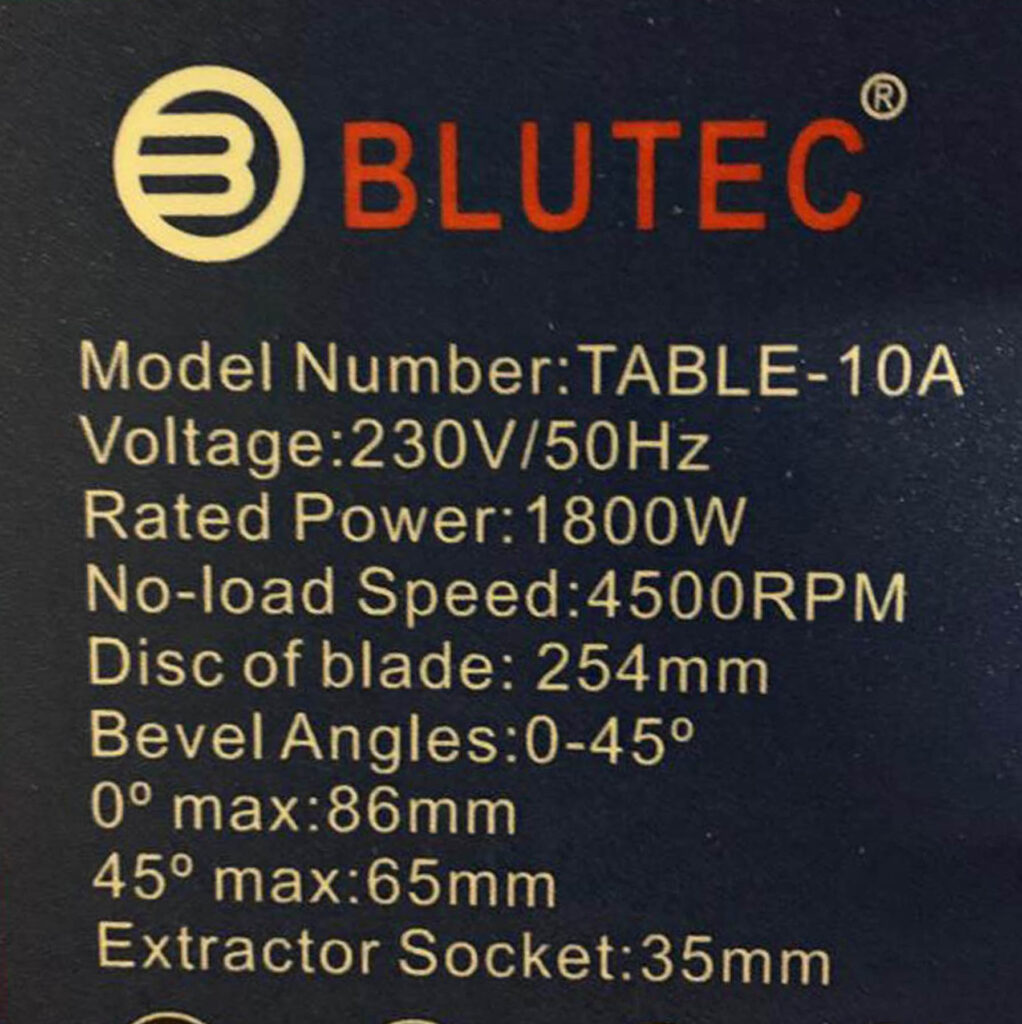 BLUTEC WOOD TABLE SAW 10A-255mm-1800 Watt - OPERA TOOLS