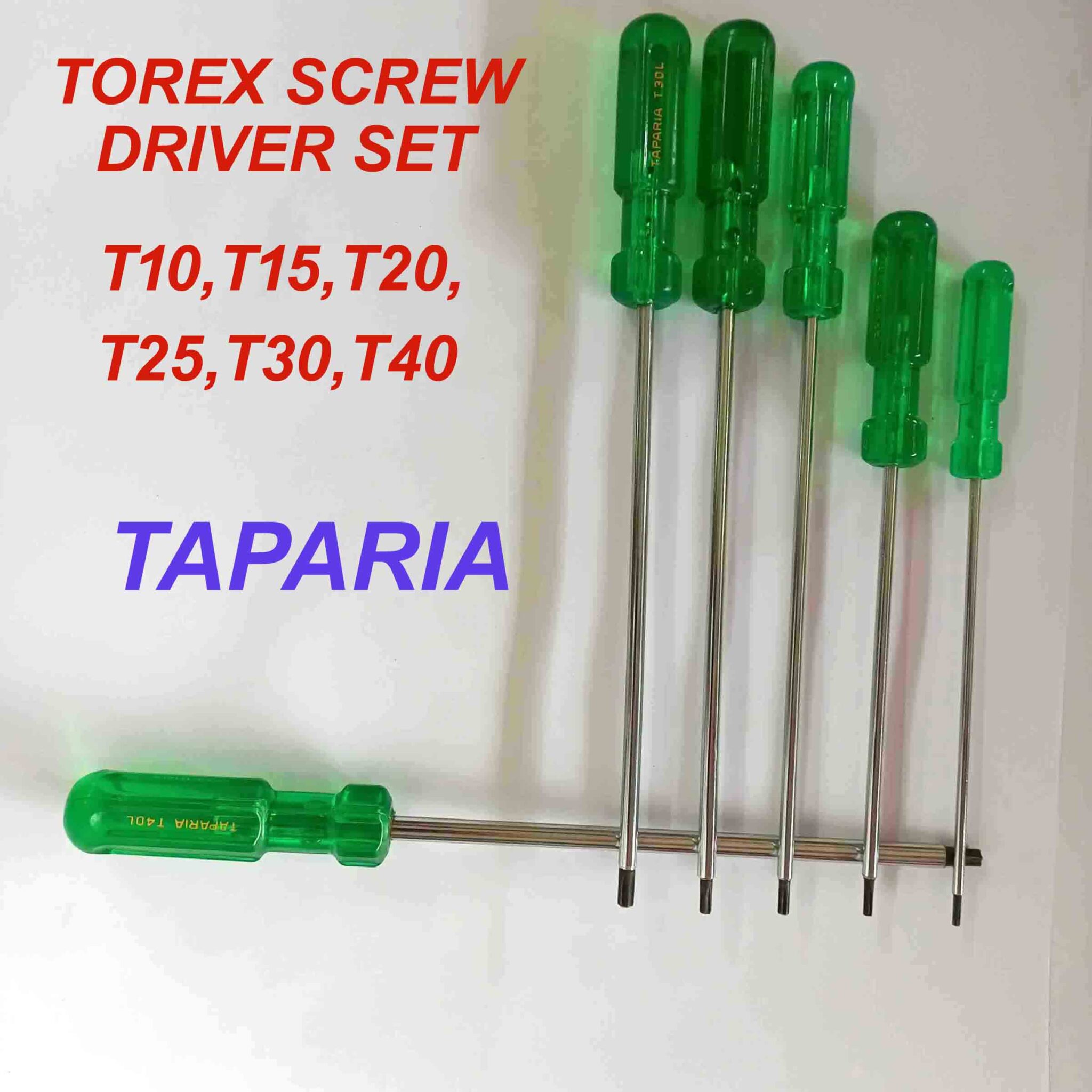 Taparia CRV Steel Long Handle Torx Screw Driver Set T10 To T40 [6Pcs ...