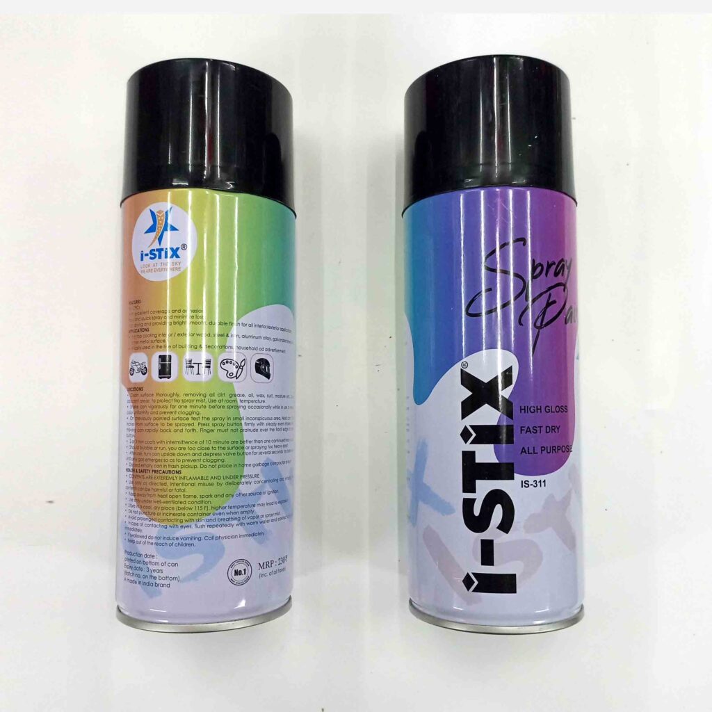 I STIX Multipurpose Color Spray Paint Can for Cars and Bikes (Matt Black, 400ml) 2 Pcs set ...